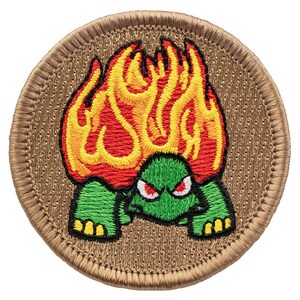 Flaming Turtle Patch - 2 Inch Diameter Embroidered Patch - Etsy