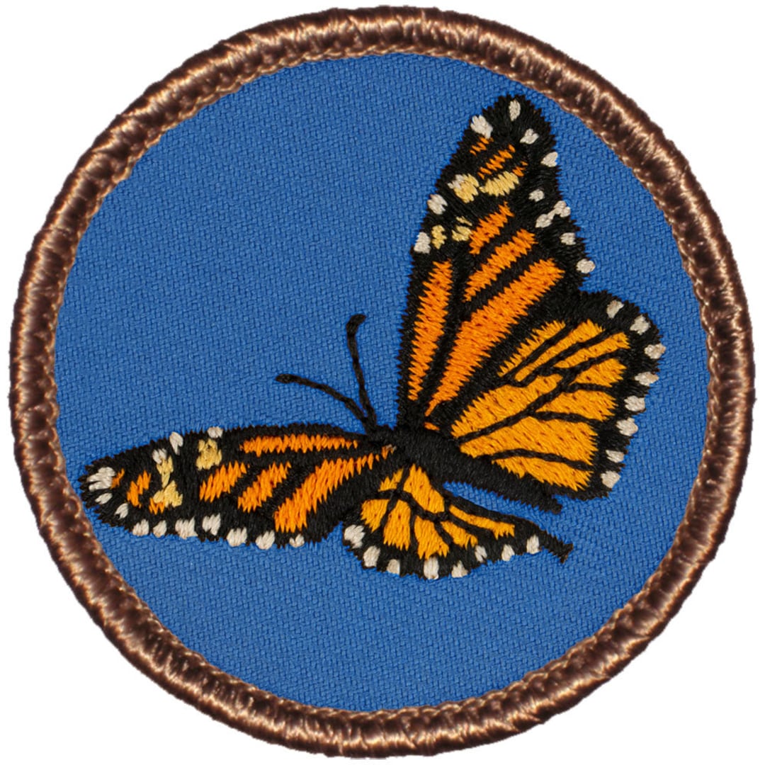 Monarch Butterfly (blue Background) Patch - 2 Inch Diameter Embroidered ...