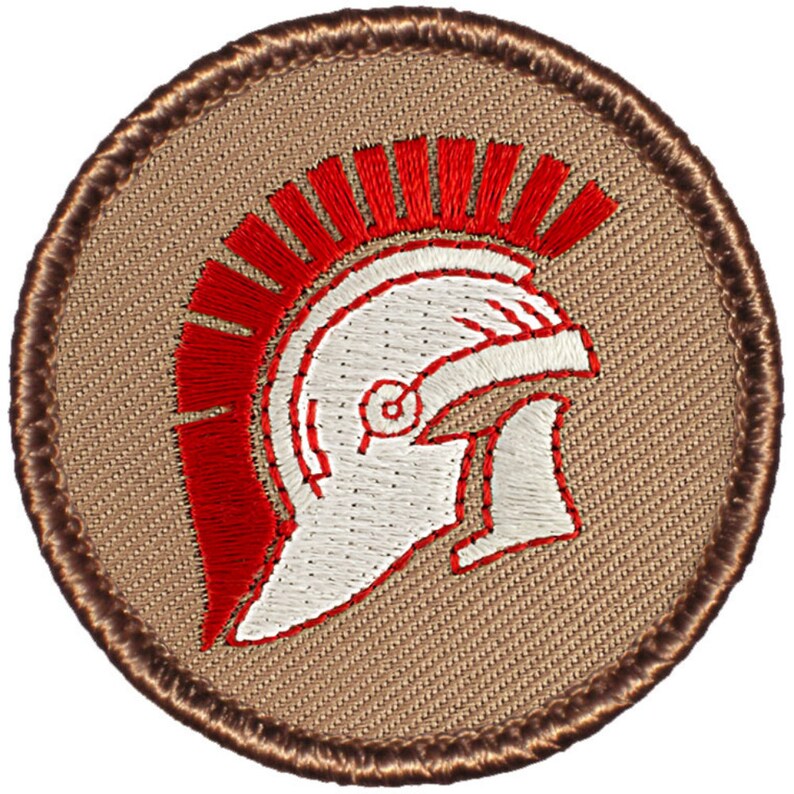 Trojan Helmet Patch (125) 2 Inch Diameter Embroidered Patch - Etsy