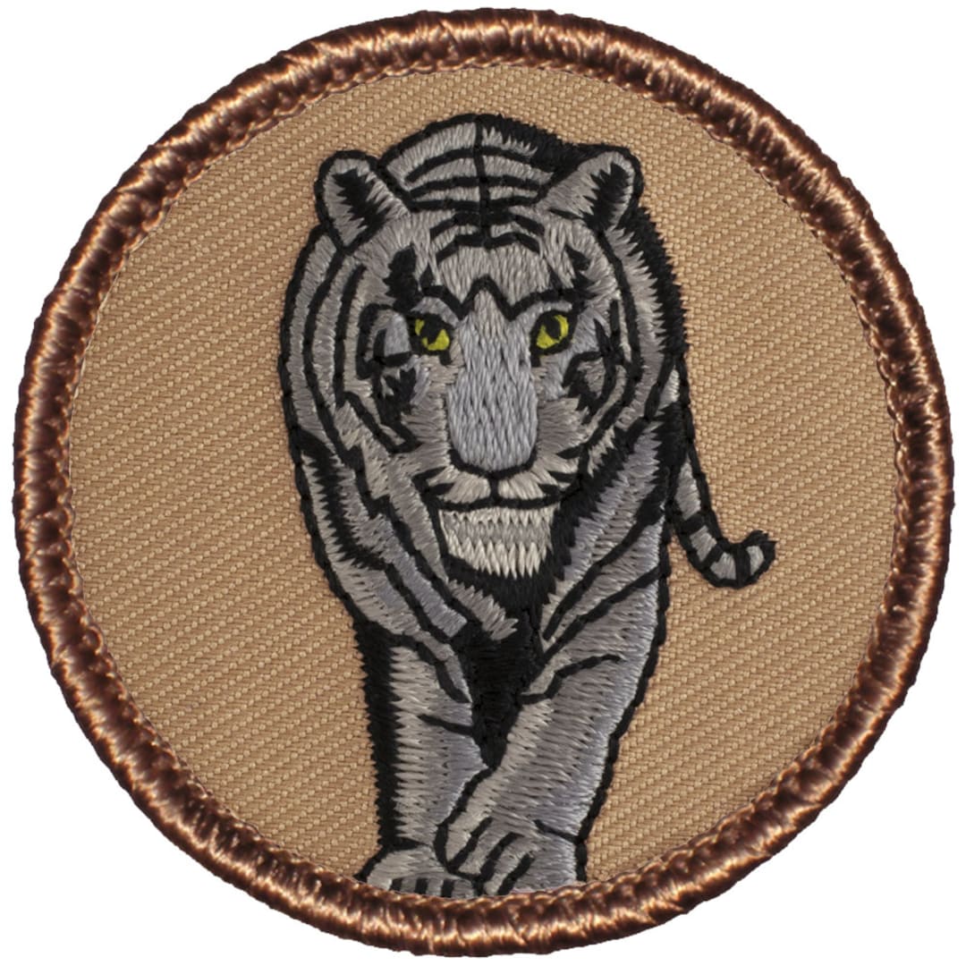 Silver Tiger Patch (778) 2 Inch Diameter Embroidered Patch - Etsy
