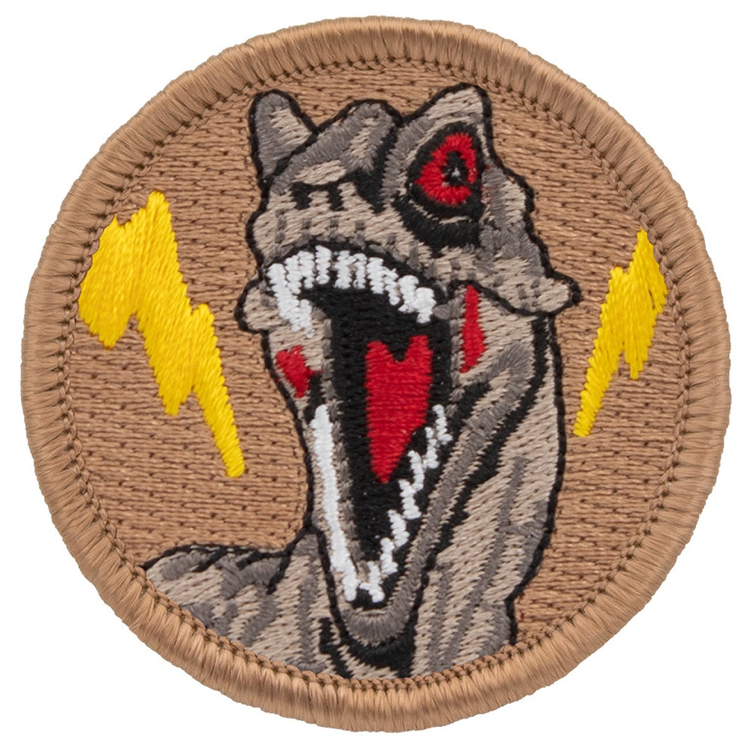 Electric Raptor Patch - 2 Inch Diameter Embroidered Patch - Etsy
