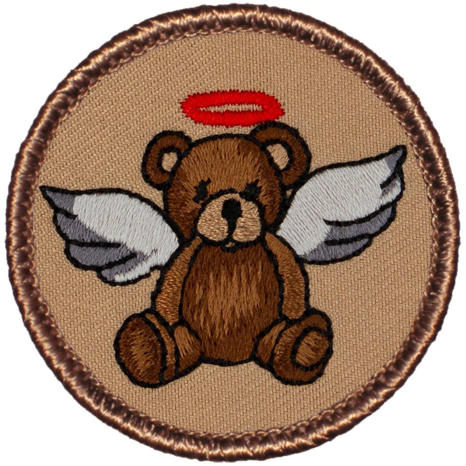 Angelic Teddy Bear Patch 2 Inch Diameter Embroidered Patch | Etsy