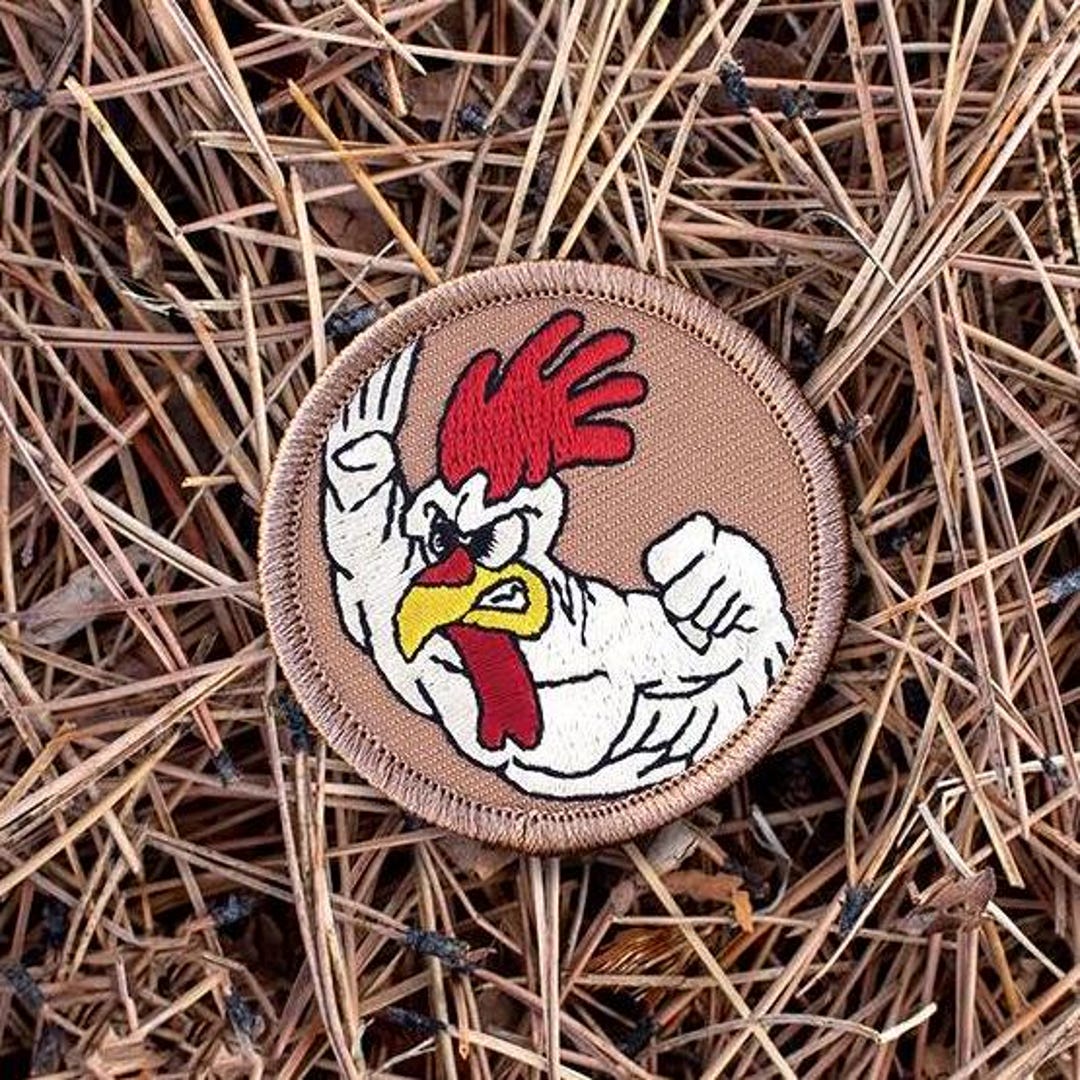 Fighting Chicken Patch (104) – 2 Inch Diameter Embroidered Patch - Etsy