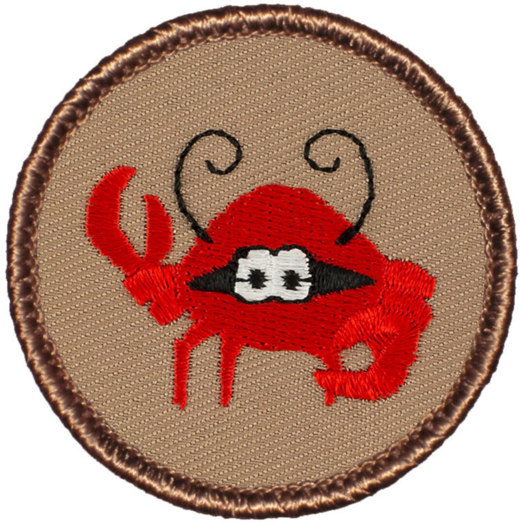 Crab Patch (030) - 2 Inch Diameter Embroidered Patch - Etsy