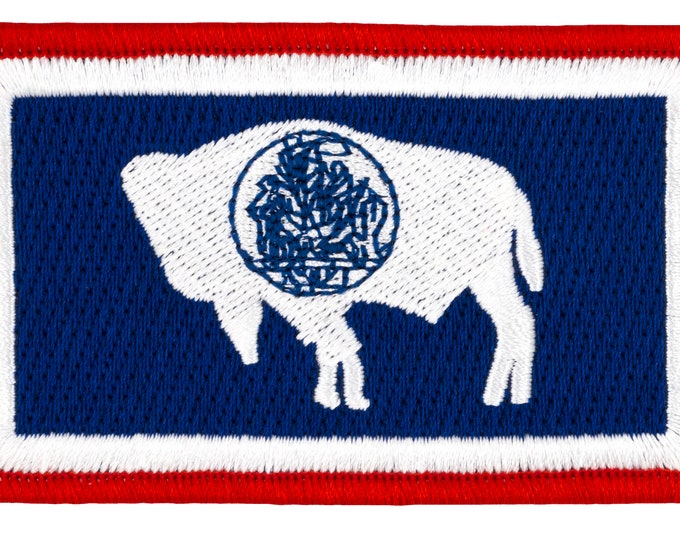 Wyoming State Flag Patch Full Color Embroidered Patch - Etsy