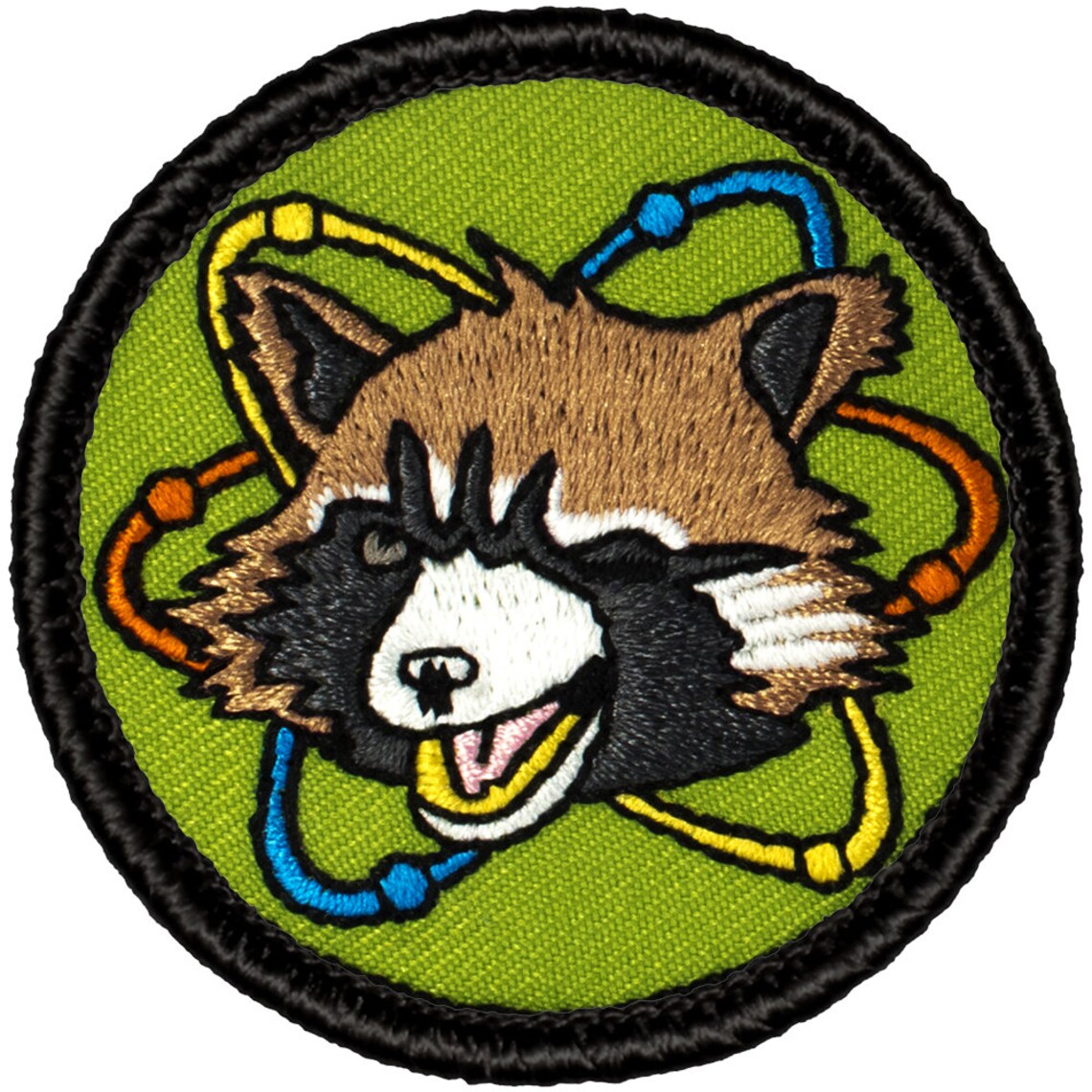 Atomic Raccoon Patch 2 Inch Diameter Embroidered Patch | Etsy