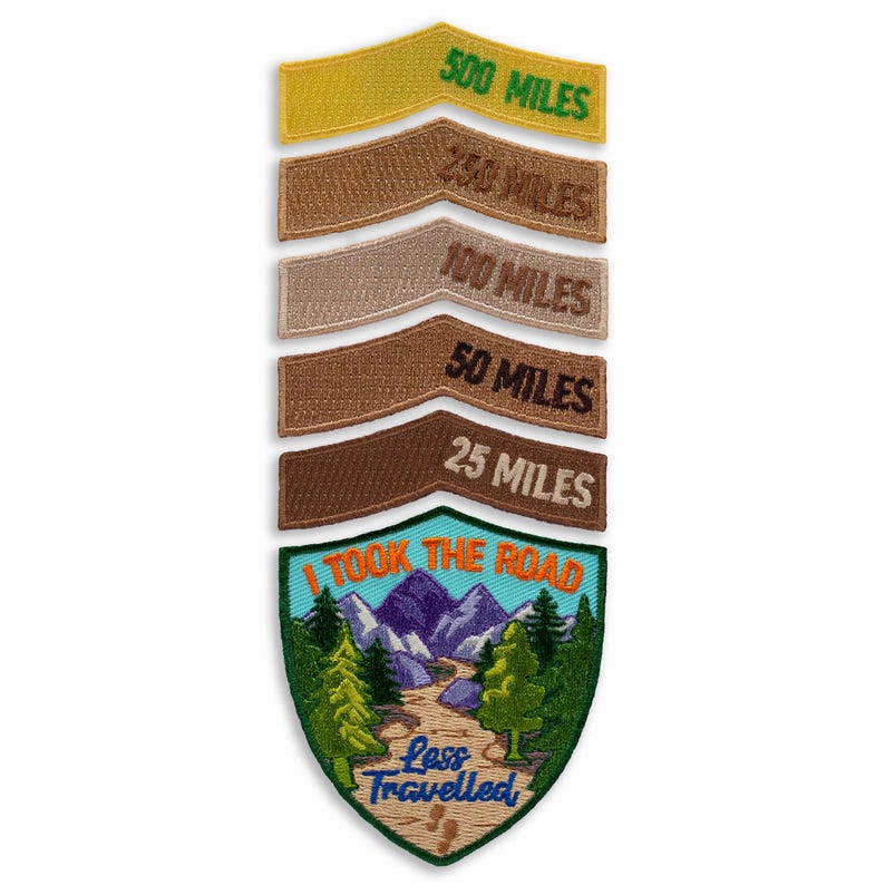 Miles Hiked Achievement Patches - Outdoor Award Badges - Etsy