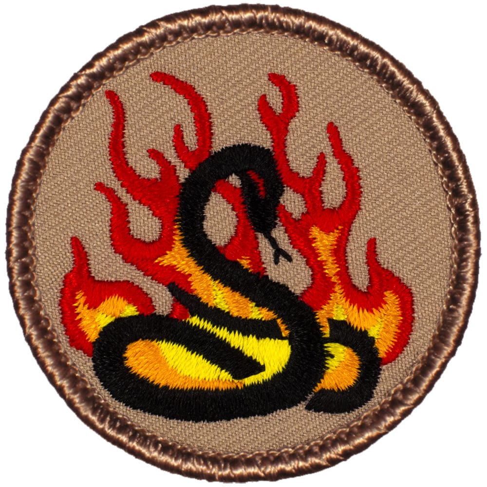 Flaming Black Mamba Patch - 2 Inch Diameter Embroidered Patch - Etsy