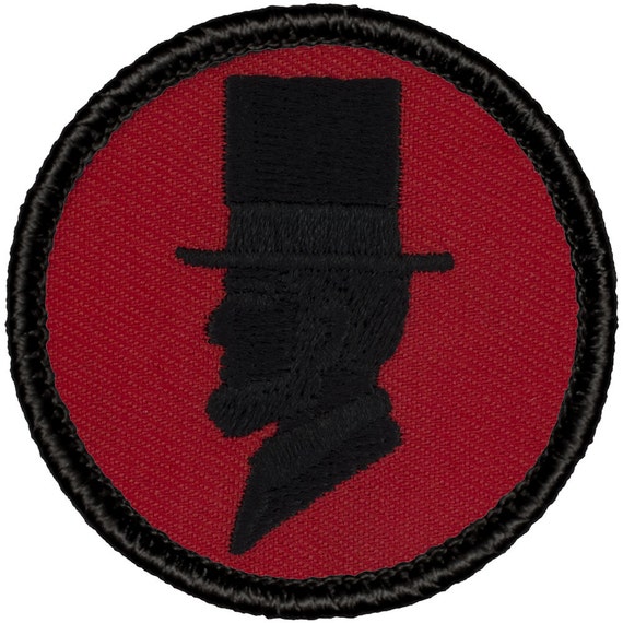 Red & Black Abe Lincoln Patch 2 Inch Diameter Embroidered - Etsy