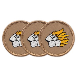 Flaming Marshmallow Patch – 2 Inch Diameter Embroidered Patch - Etsy