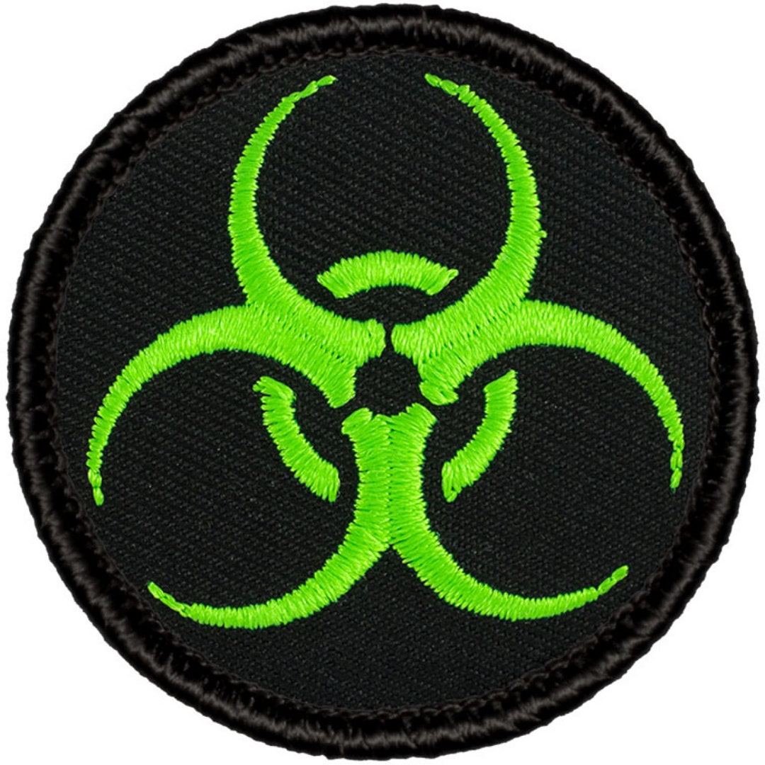 Black & Green Biohazard Patch 2 Inch Diameter Embroidered Patch - Etsy