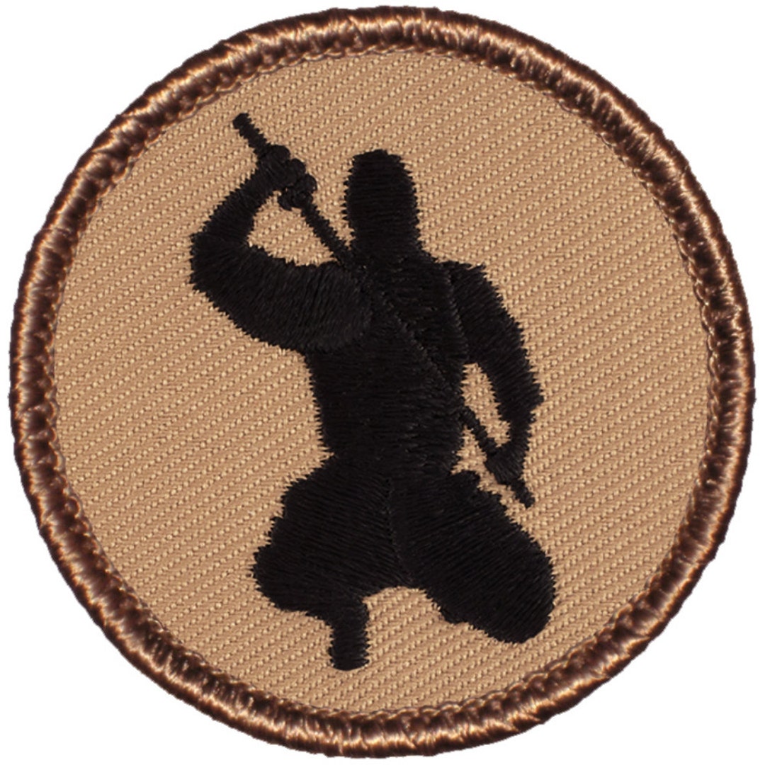 Ninja Silhouette Patch - 2 Inch Diameter Embroidered Patch - Etsy