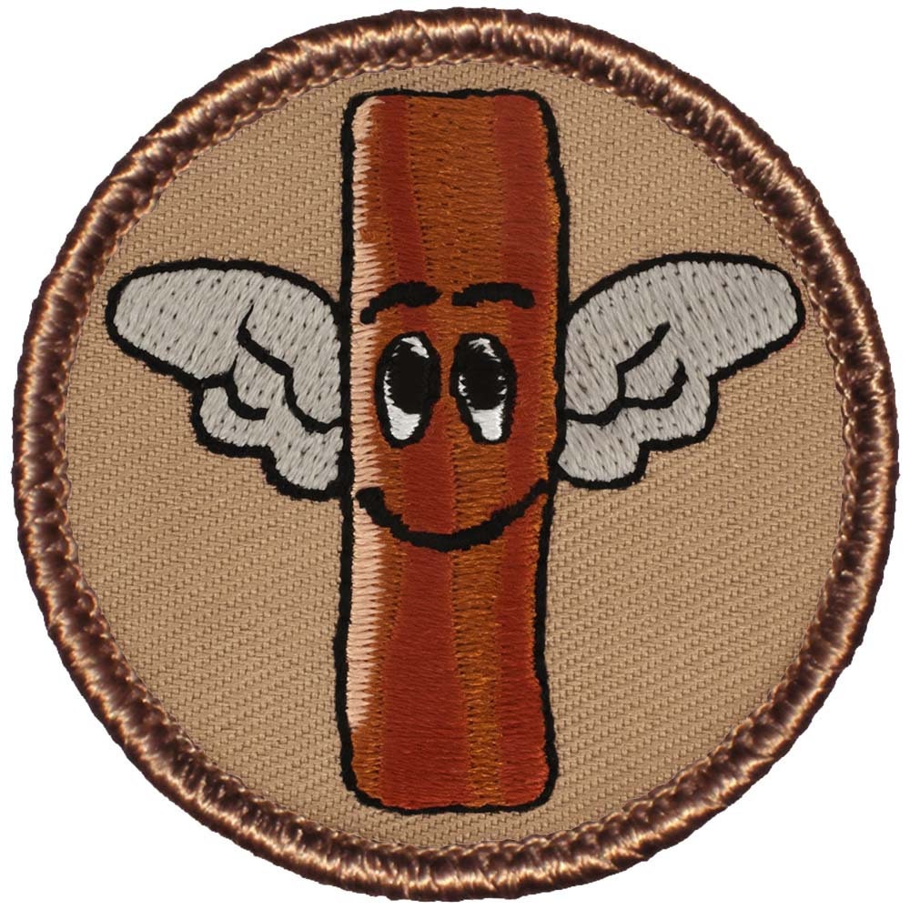 Flying Bacon Patch 800 2 Inch Diameter Embroidered Patch - Etsy