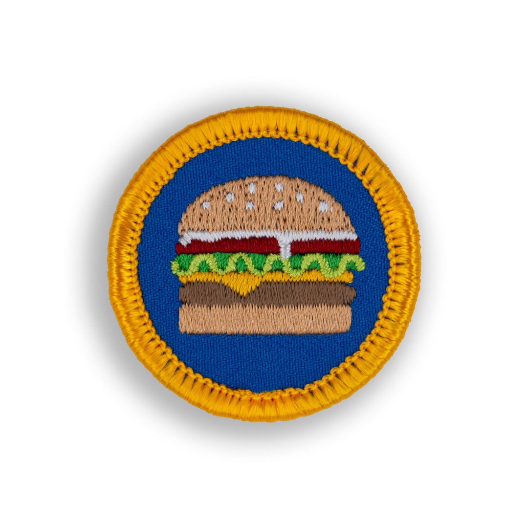 Burger Devotion Demerit Badge - 1.5" Diameter Embroidered Patch - Etsy
