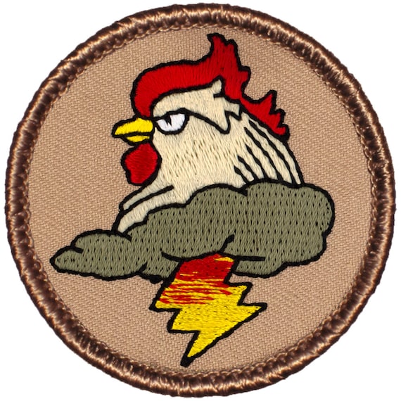 Thunder Chicken Patch 2 Inch Diameter Embroidered Patch - Etsy