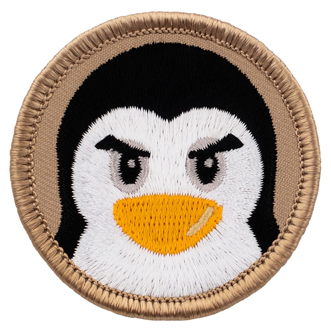 Angry Penguin Patch 2 Inch Diameter Embroidered Patch - Etsy