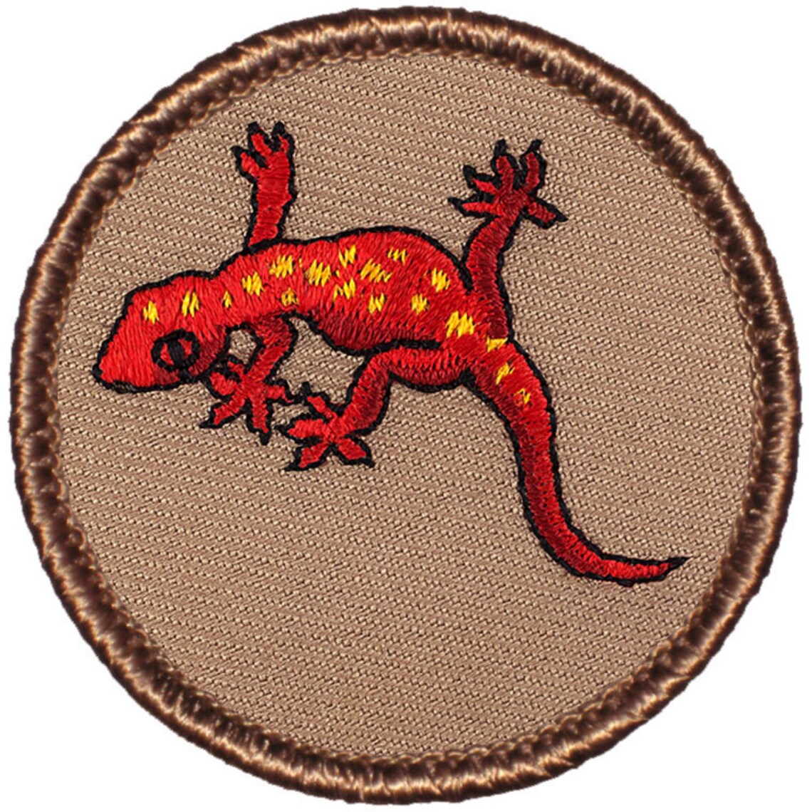 Red Gecko Patch 027A 2 Inch Diameter Embroidered Patch | Etsy