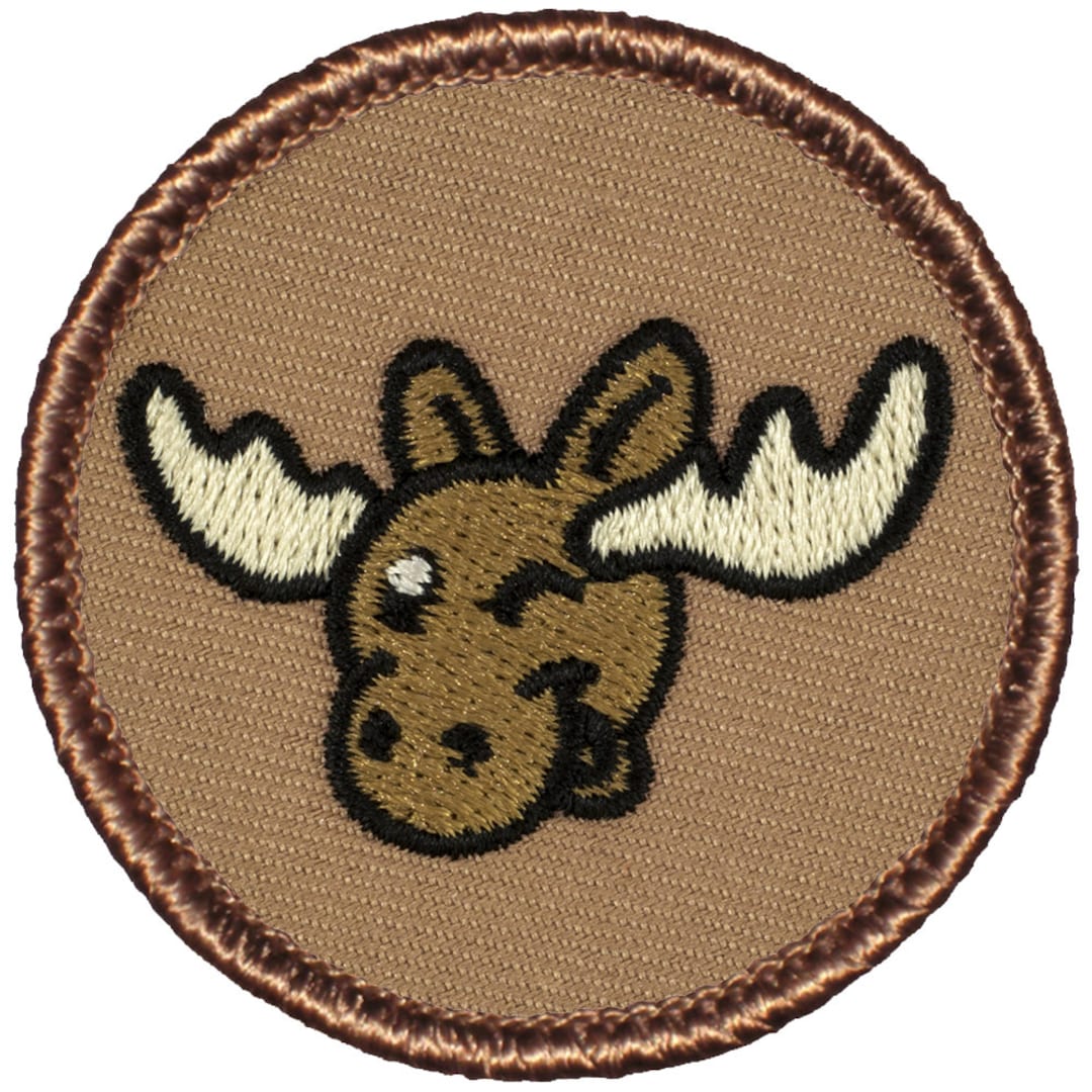 Winking Moose Patch (745) 2 Inch Diameter Embroidered Patch - Etsy