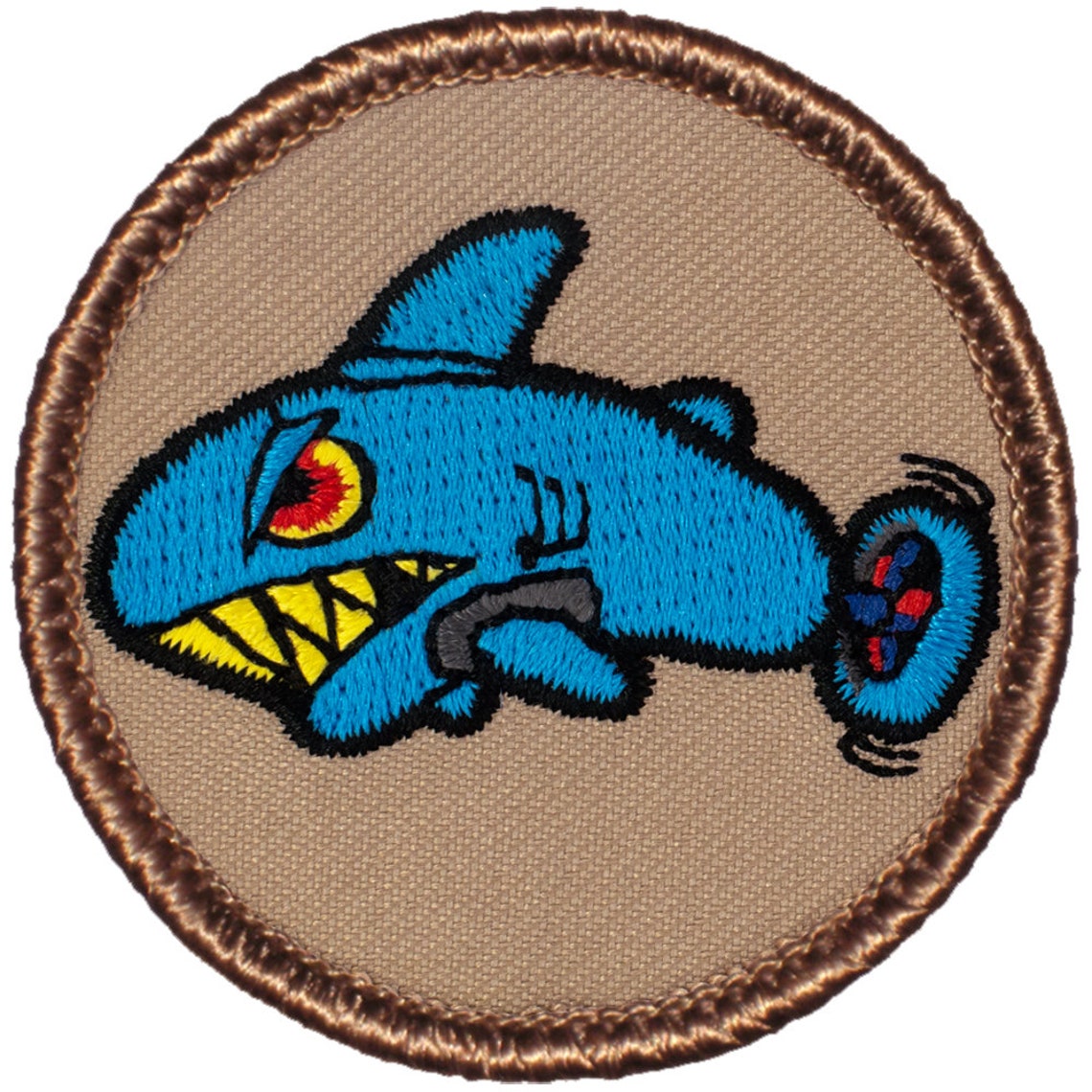 Shark Torpedo Patch 273 2 Inch Diameter Embroidered Patch - Etsy