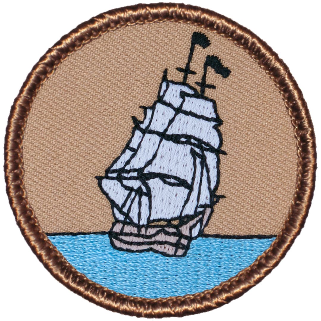 Sailing Ship Patch 110 2 Inch Diameter Embroidered Patch - Etsy