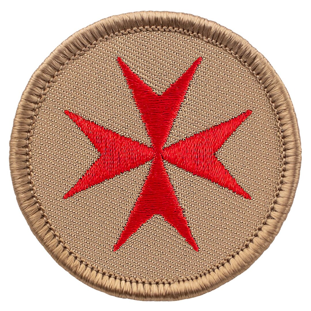 Templar Cross Patch (081) – 2 Inch Diameter Embroidered Patch - Etsy
