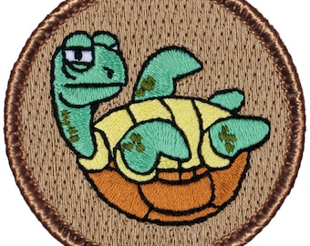 Flaming Turtle Patch 2 Inch Diameter Embroidered Patch | Etsy