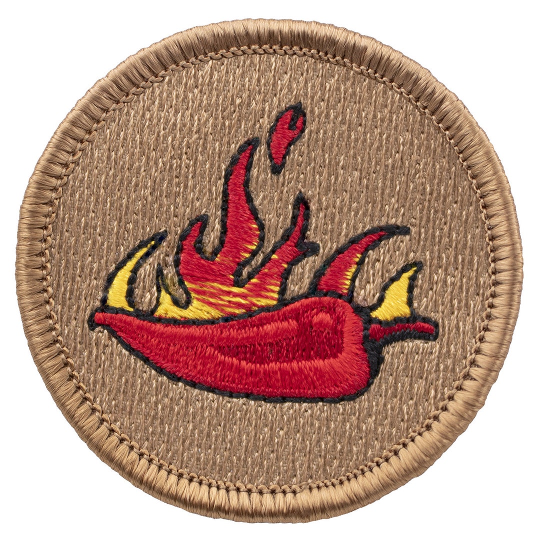 Red Flaming Jalapeno Patch (348A) 2 Inch Diameter Embroidered Patch - Etsy
