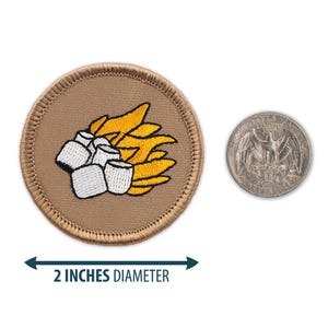 Flaming Marshmallow Patch – 2 Inch Diameter Embroidered Patch - Etsy