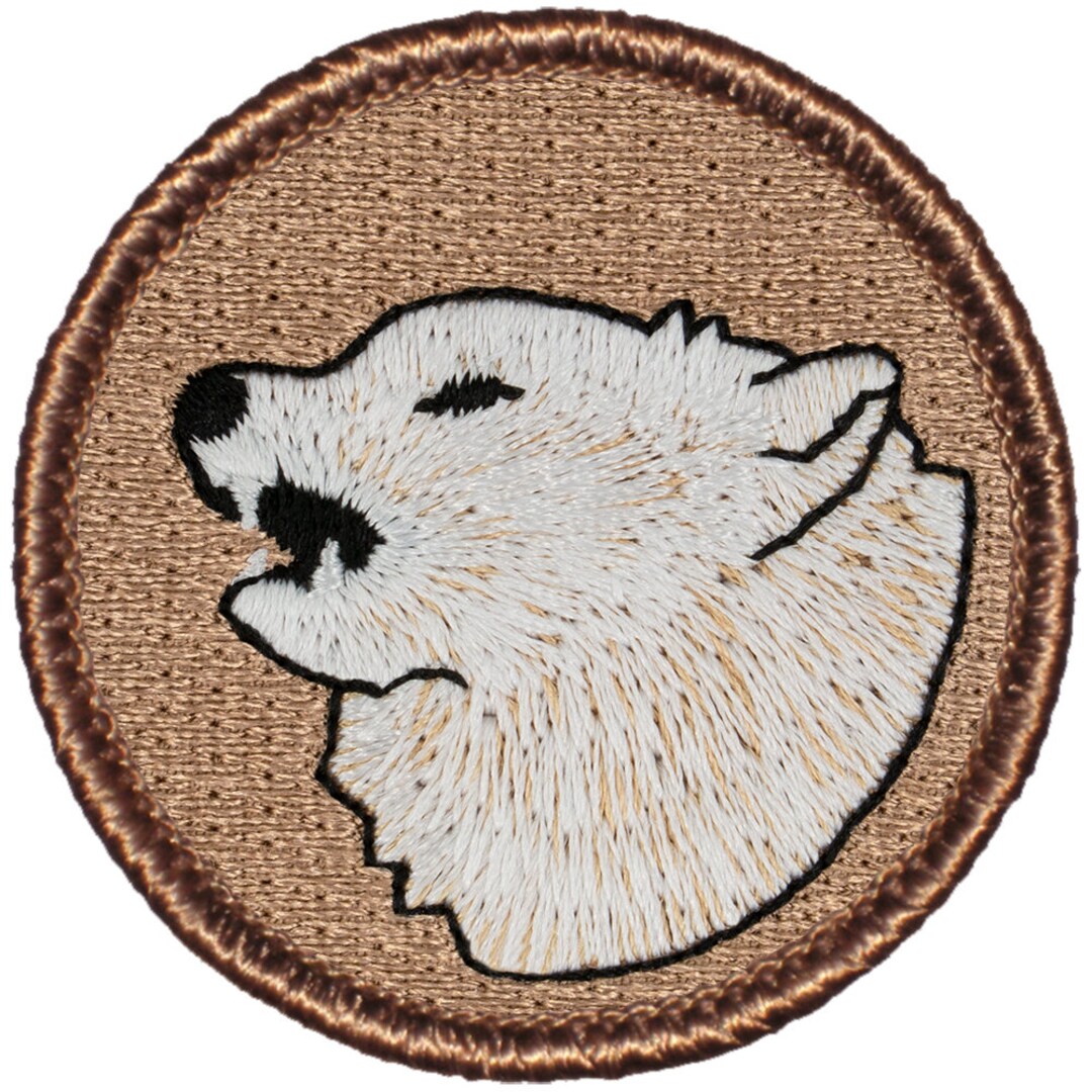 White Wolf Patch 085 2 Inch Diameter Embroidered Patch - Etsy