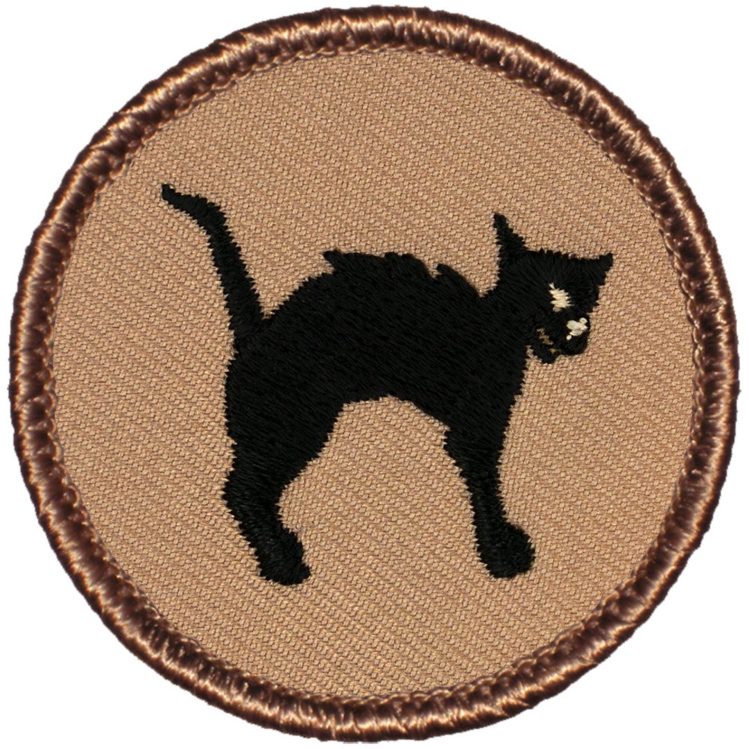 Black Cat Patch – 2 Inch Diameter Embroidered Patch - Etsy