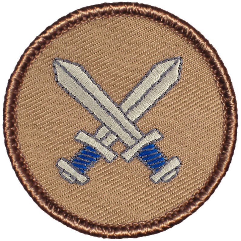 Silver Crossed Swords Patch 235 2 Inch Diameter Embroidered - Etsy