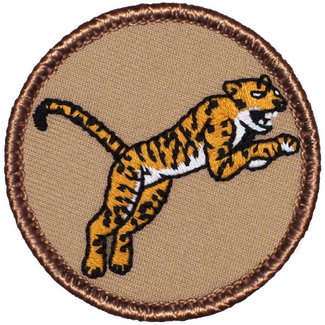 Leaping Leopard Patch (165) 2 Inch Diameter Embroidered Patch - Etsy