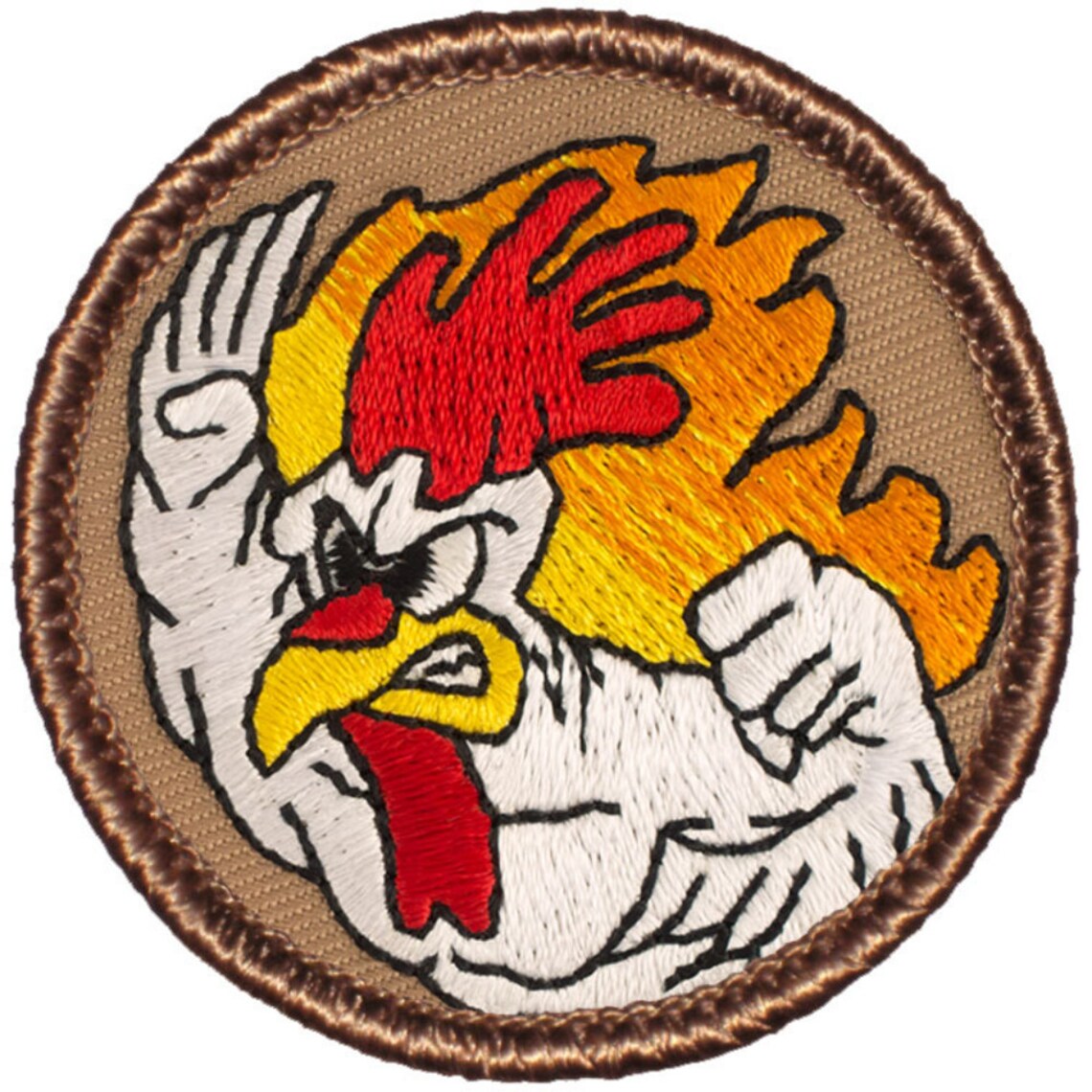 Flaming Fighting Chicken Patch 2 Inch Diameter Embroidered - Etsy