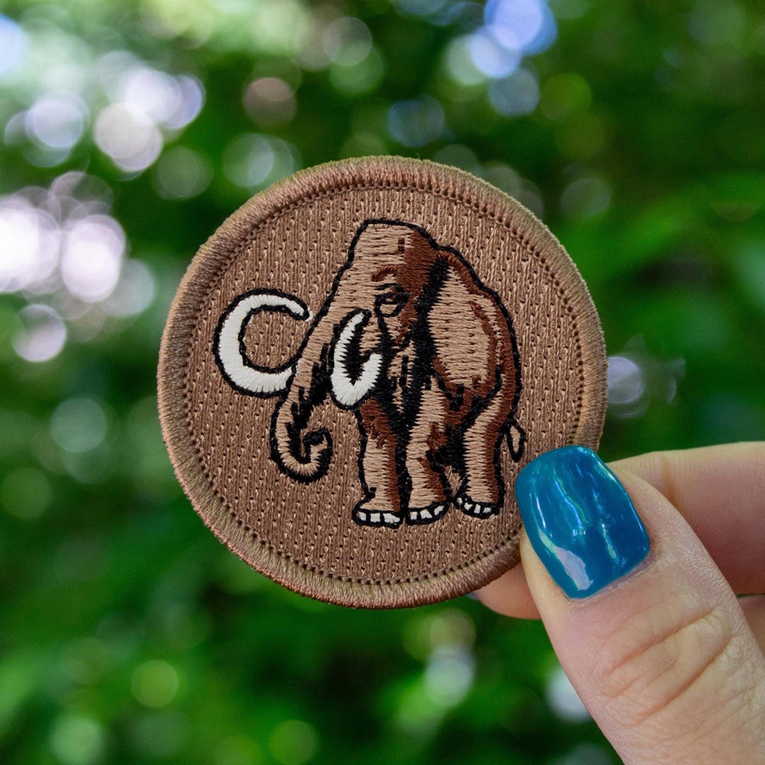 Wooly Mammoth Patch - 2 Inch Diameter Embroidered Patch - Etsy