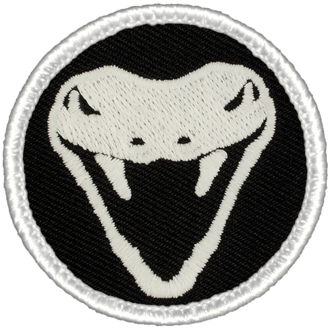 Glowing Viper Sillhouette Patch (409GL) 2 Inch Diameter Embroidered ...