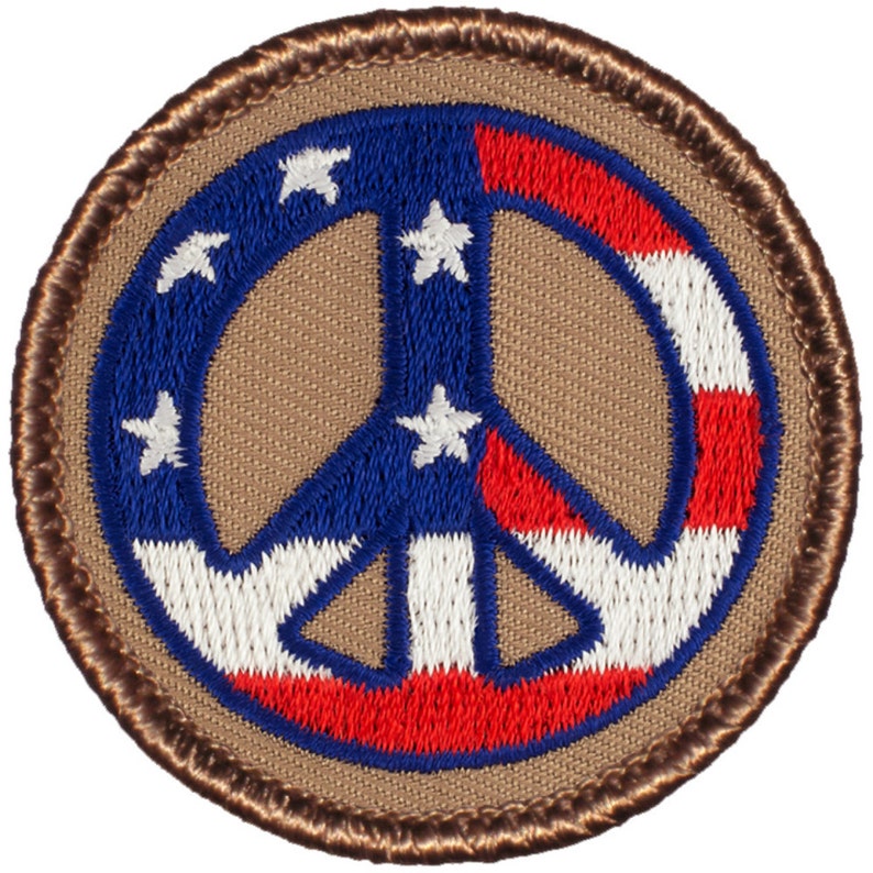American Peace Symbol Patch 2 Inch Diameter Embroidered Patch - Etsy