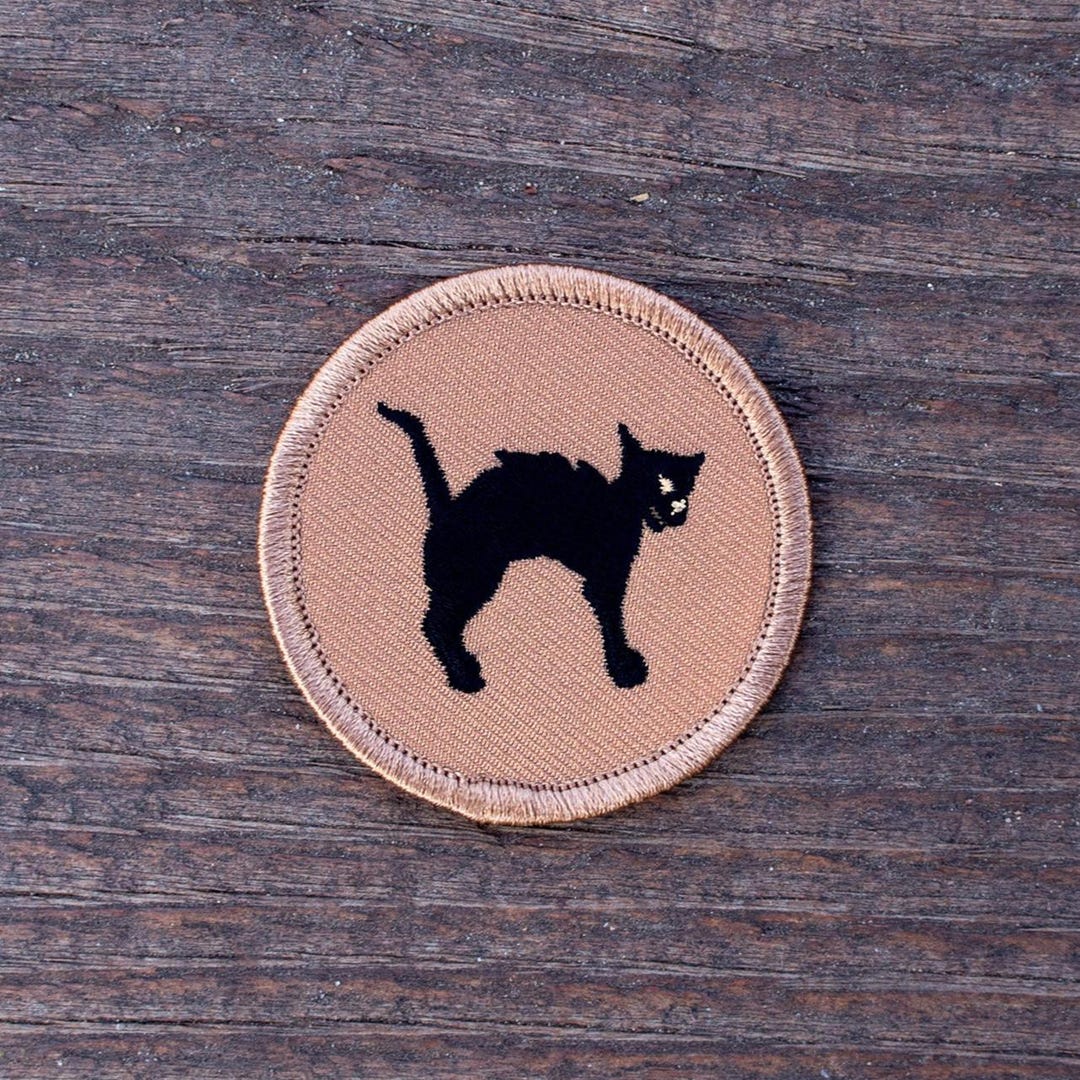 Black Cat Patch – 2 Inch Diameter Embroidered Patch - Etsy