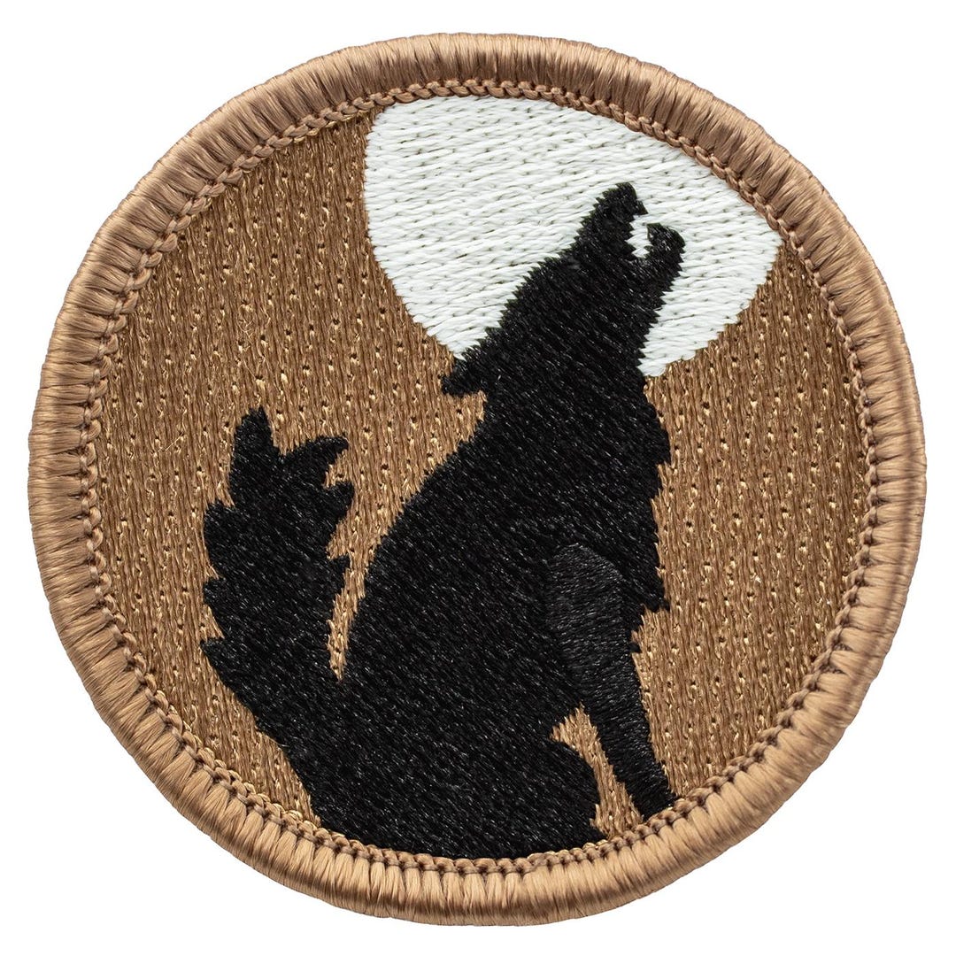 Coyote With Glow-in-the-dark Moon Patch – 2 Inch Diameter Embroidered ...