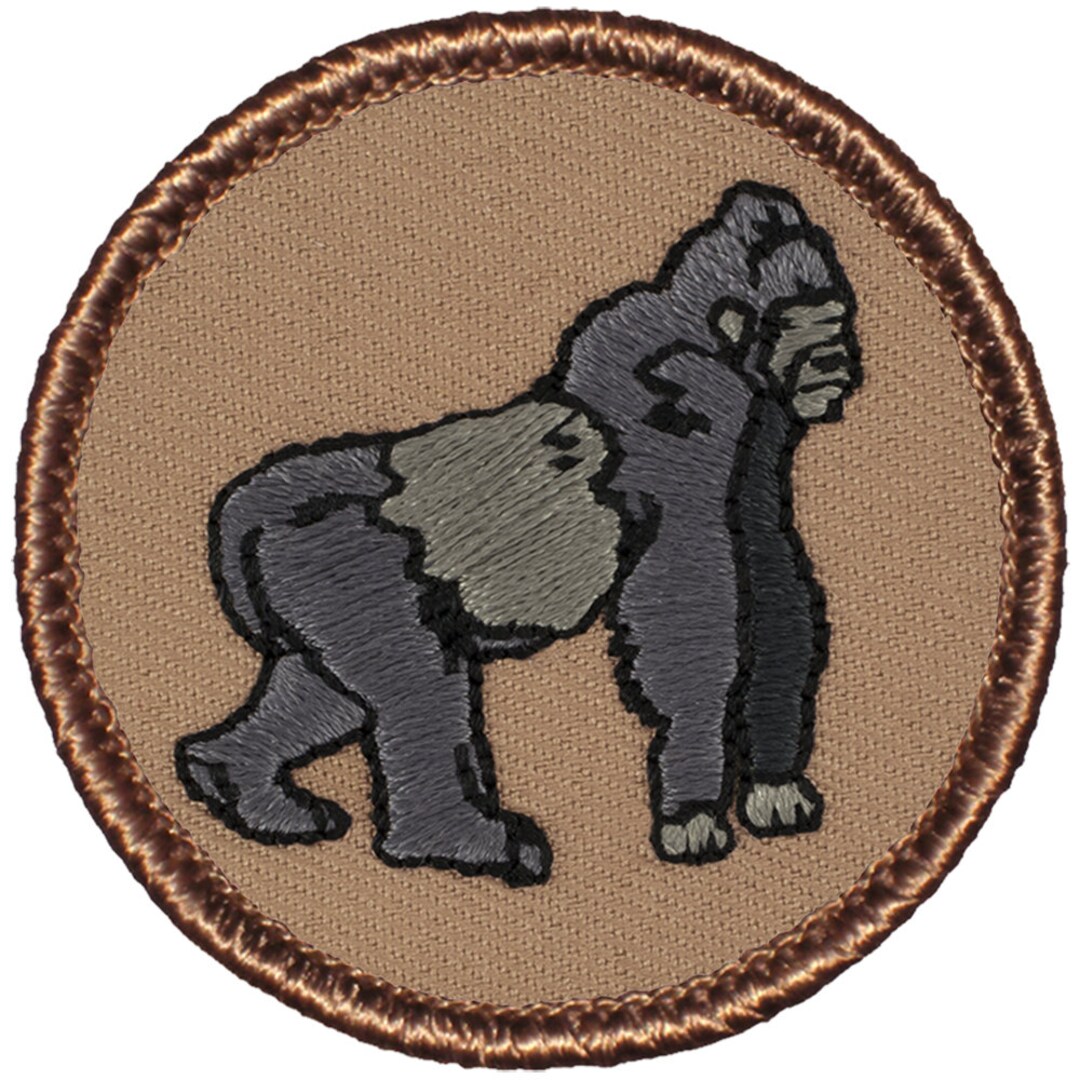 Silverback Gorilla Patch 2 Inch Diameter Embroidered Patch - Etsy