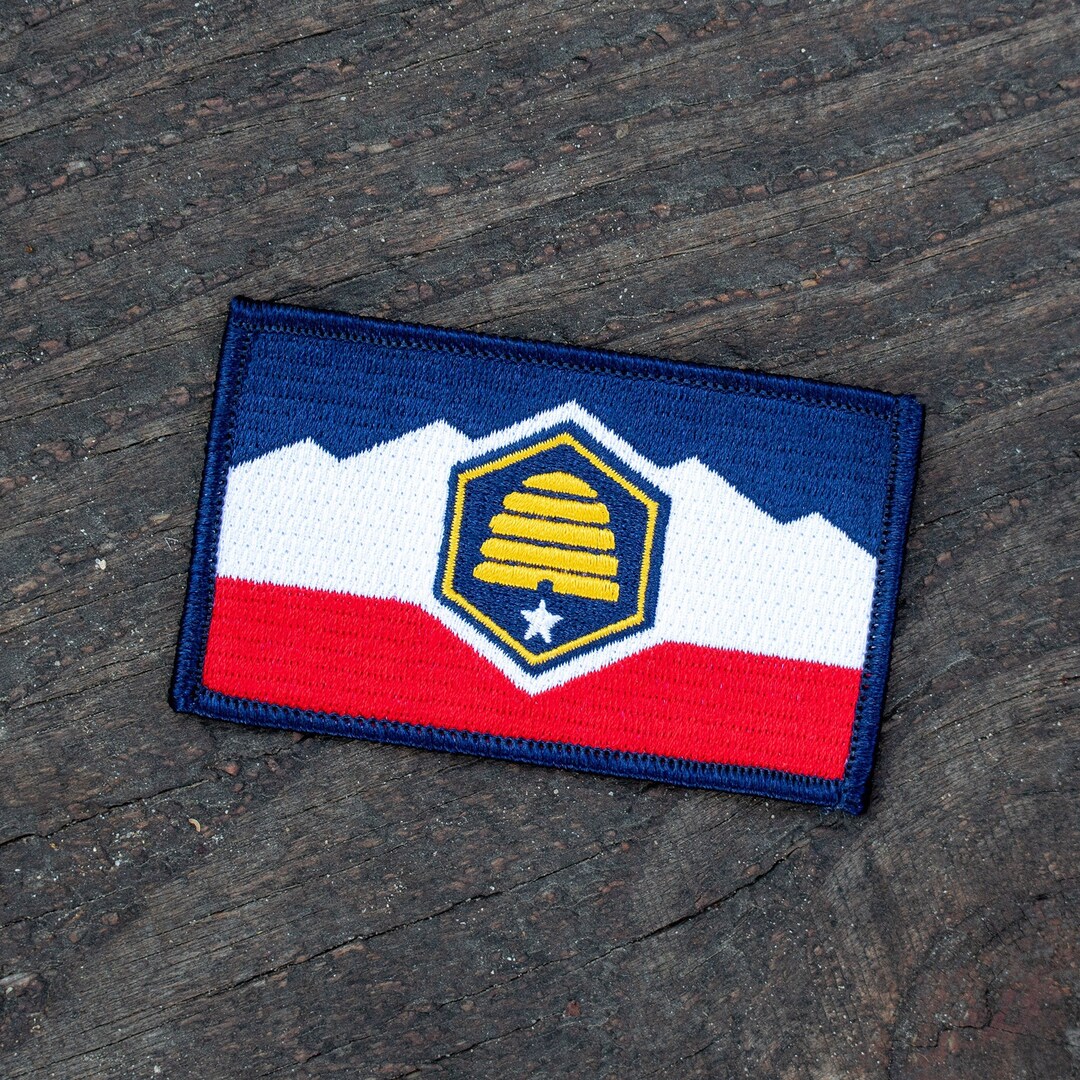 Utah State Flag Patch - 3 3/8" X 2" Embroidered Patch - Etsy