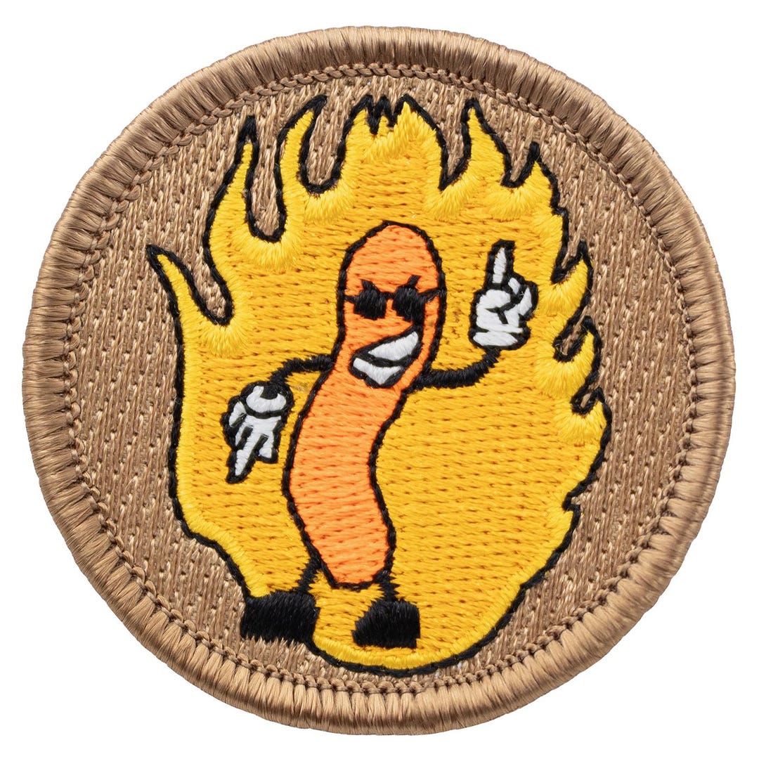 Flaming Cheeto Patch – 2 Inch Diameter Embroidered Patch - Etsy