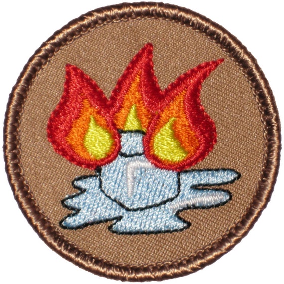 Flaming Ice Cubes Patch 2 Inch Diameter Embroidered Patch | Etsy