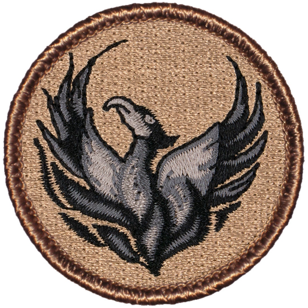 Shadow Phoenix Patch - 2 Inch Diameter Embroidered Patch - Etsy
