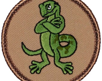 Gecko With Attitude Patch 2 Inch Diameter Embroidered Patch - Etsy
