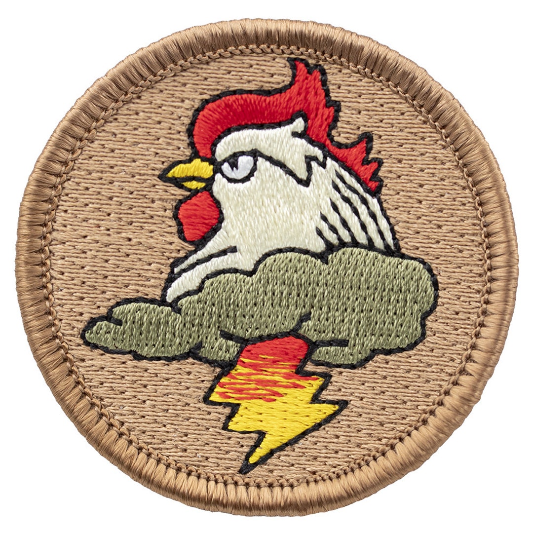 Thunder Chicken Patch - 2 Inch Diameter Embroidered Patch - Etsy