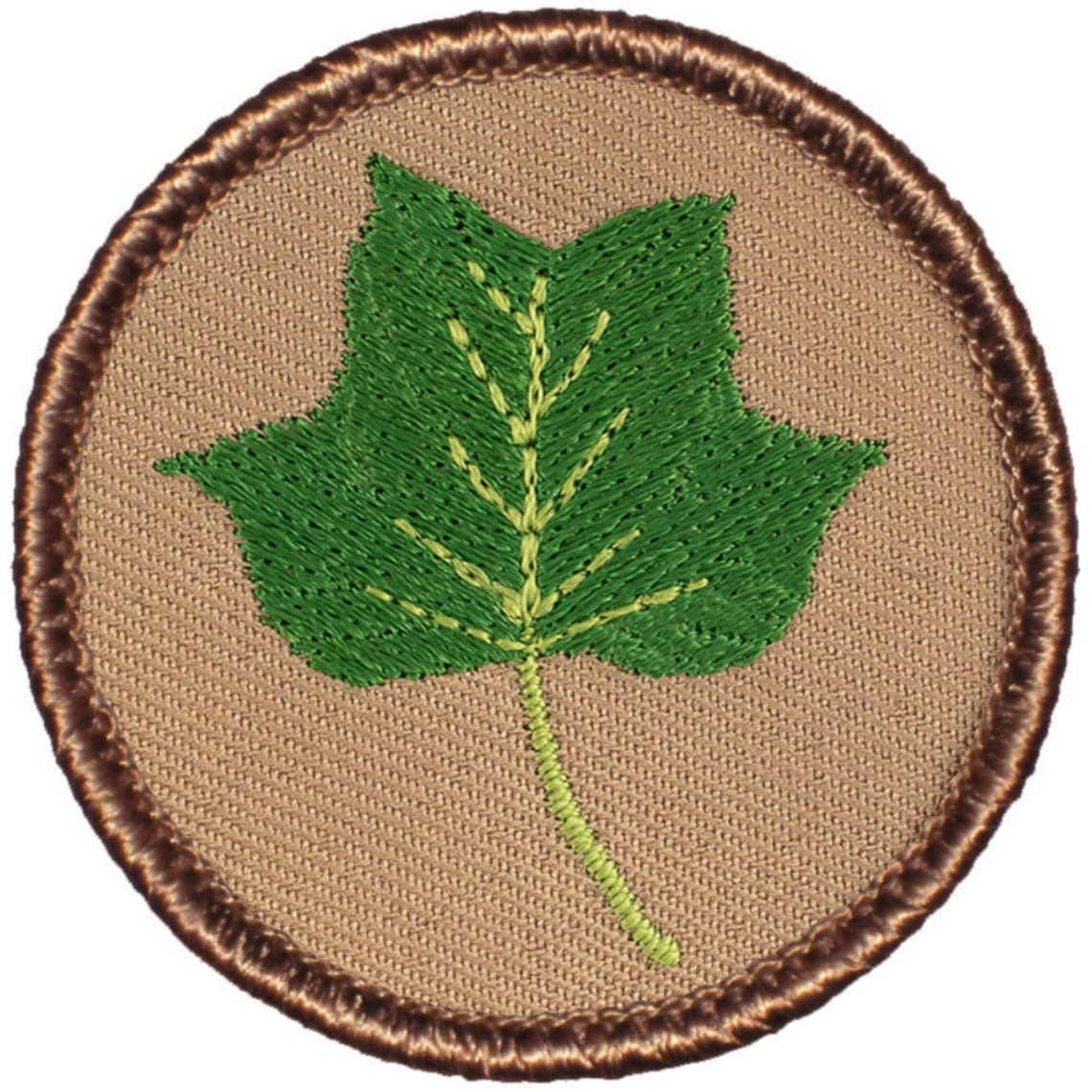 Poplar Leaf Patch 185 2 Inch Diameter Embroidered Patch - Etsy