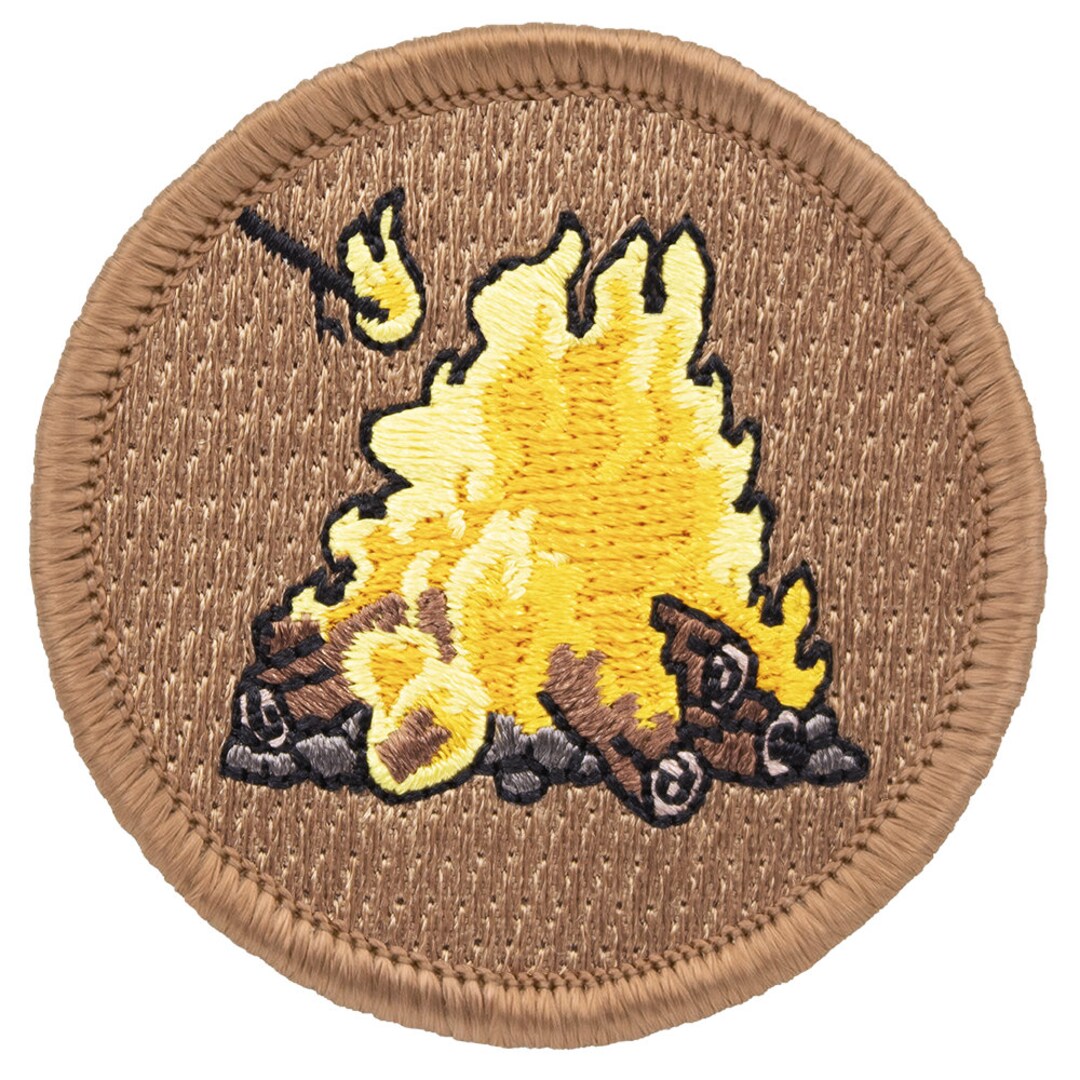 Campfire Patch – 2 Inch Diameter Embroidered Patch - Etsy