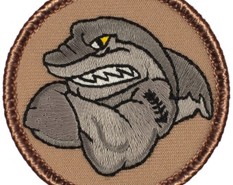 Lightning Shark Patch 2 Inch Diameter Embroidered Patch | Etsy