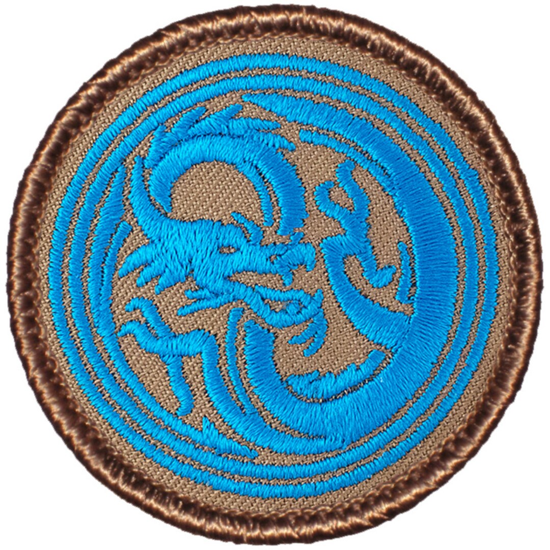 Blue Chinese Dragon Patch 2 Inch Diameter Embroidered Patch - Etsy