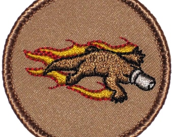 Flaming Sword Patch 634 2 Inch Diameter Embroidered Patch | Etsy